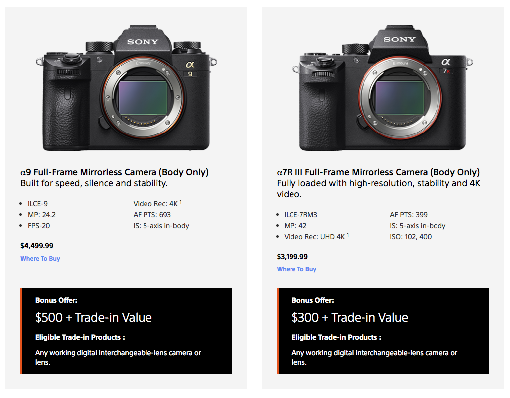 Sony Trade In-Trade Up Deals Are Back! - Sony Mirrorless Pro